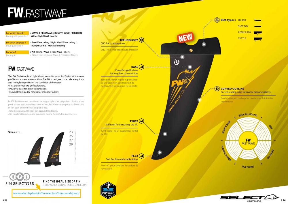 SELECT FAST WAVE Windsurfing Fin - CNC Fr4.c (G10) - for WAVE ...